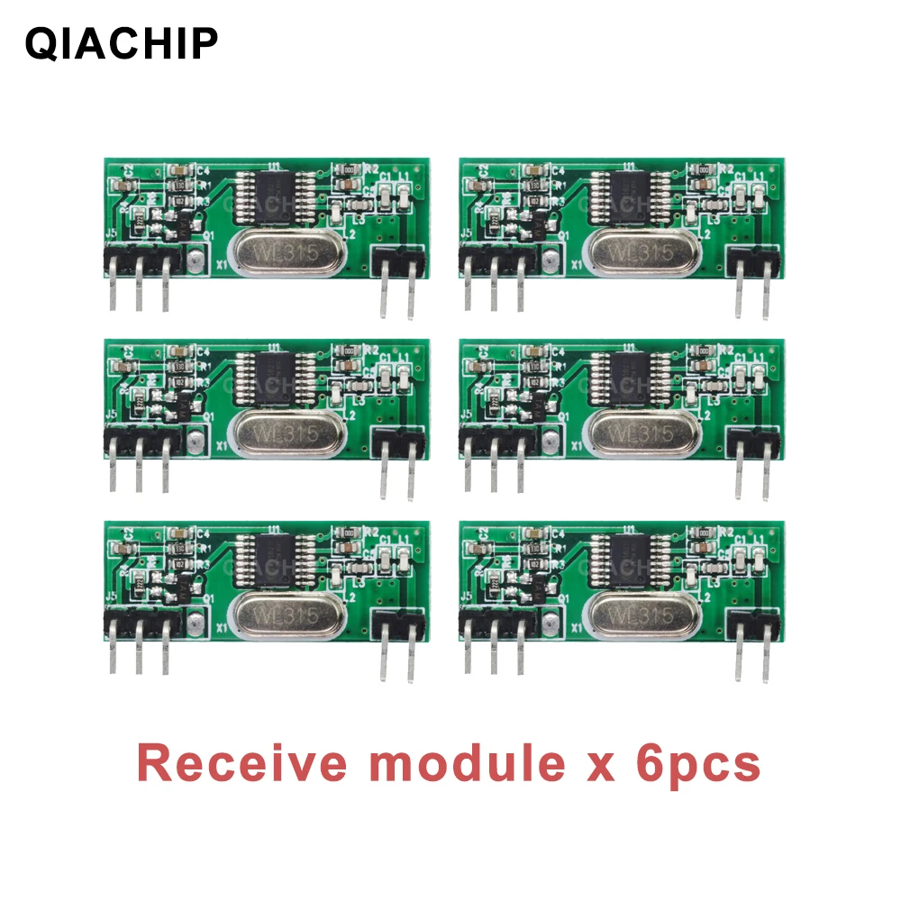 QIACHIP 6pcs 433Mhz Wireless RF Relay Receiver Module Remote Control ...