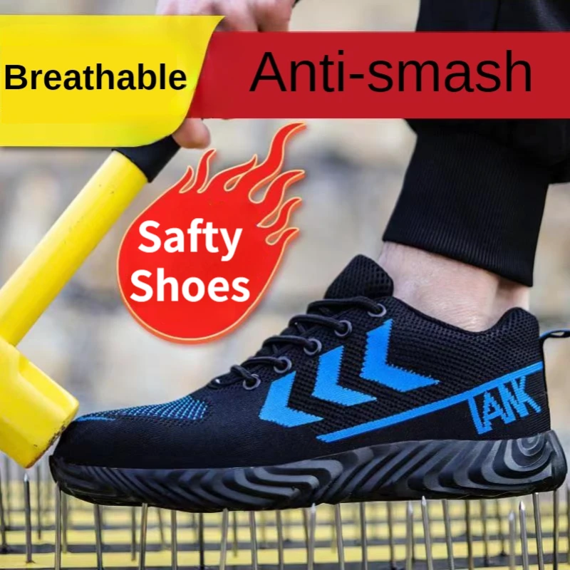 New Safty Shoes Man Working Anti-smash Breathable Hard-wearing Work ...