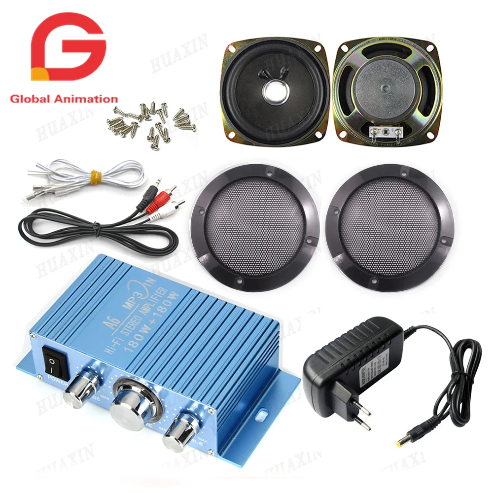 Hi Fi Audio Stereo Amplifier Arcade Game Audio Kit 4 inch Speaker for ...