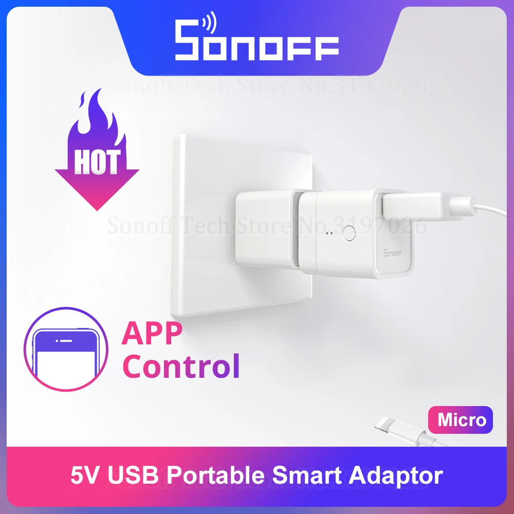 Sonoff Micro 5v Usb Smart Wifi Adaptor Wireless Switch Flexible And ...