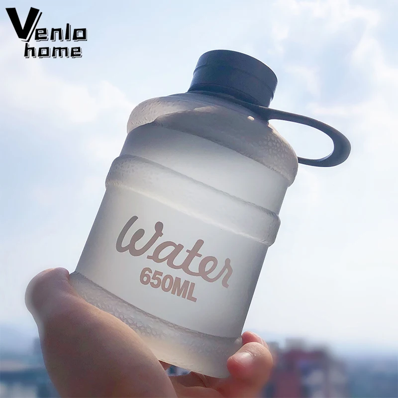 650ml Cute Water Bottle Mini Bucket Plastic Bottle Outdoor Sport ...