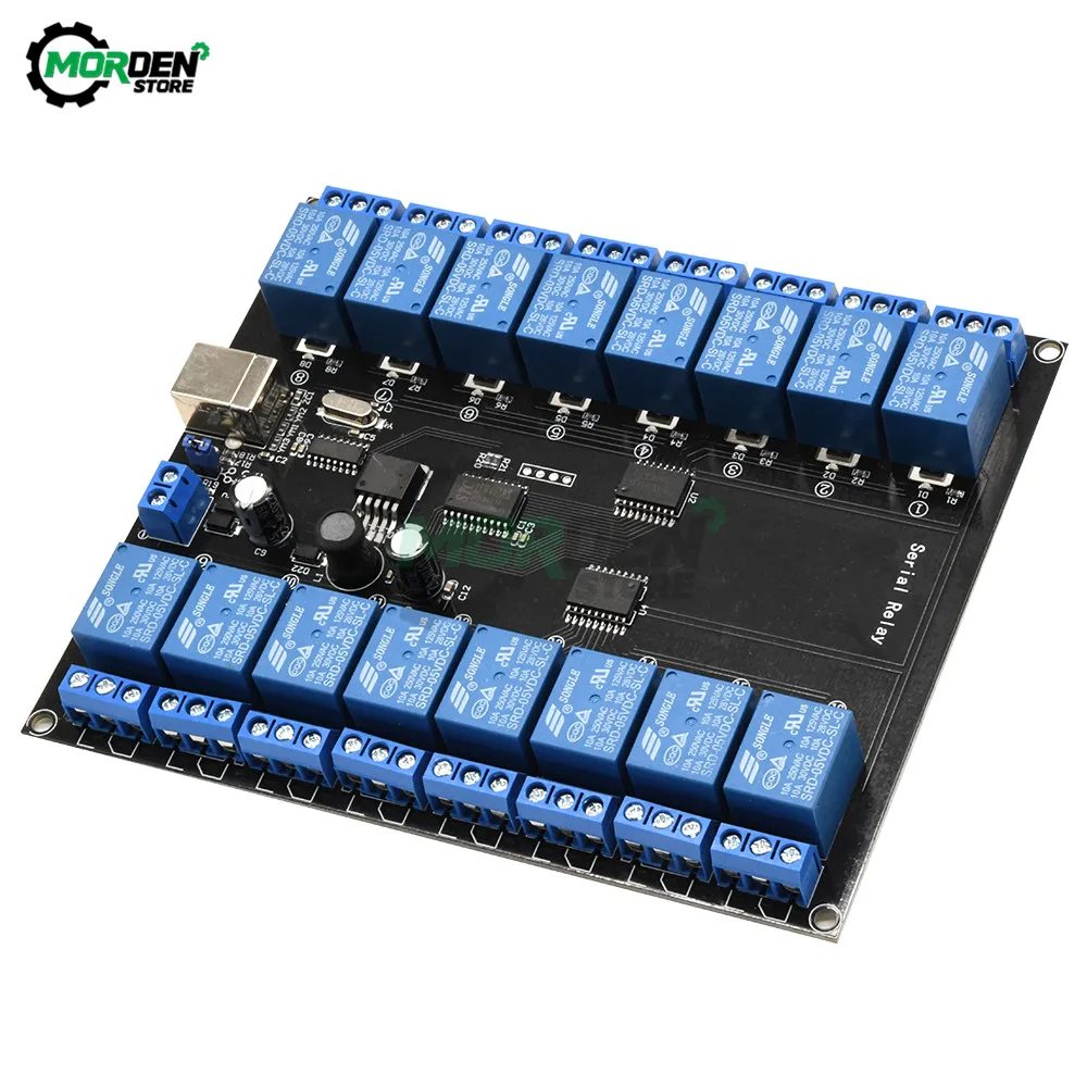 DC-7V-38V-16-Channel-6CH-Serial-Relay-Module-10A-250V-Max-Load-for ...