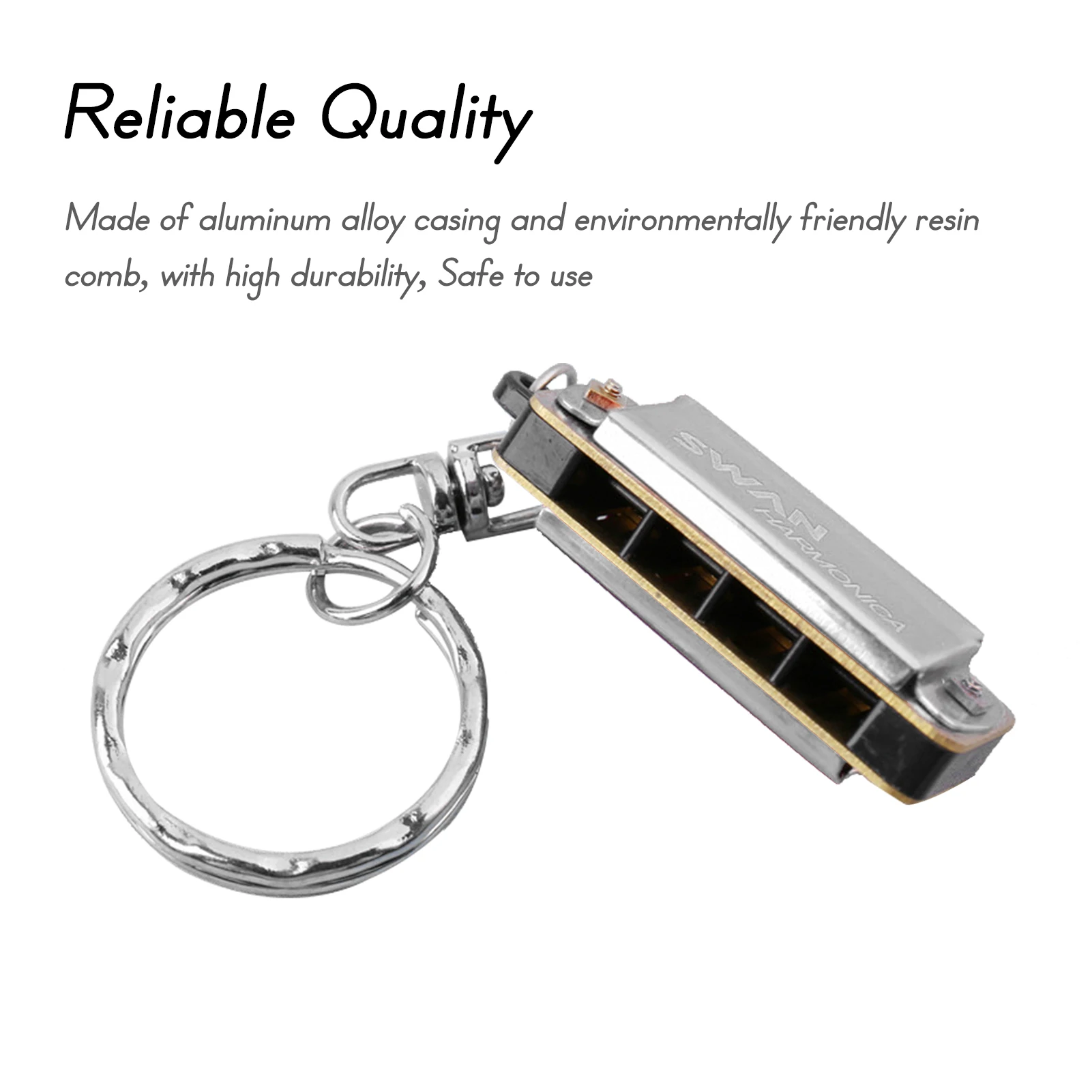 SWAN-Keychain-Harmonica-4-Holes-8-Tones-Key-of-C-Small-Harmonica ...