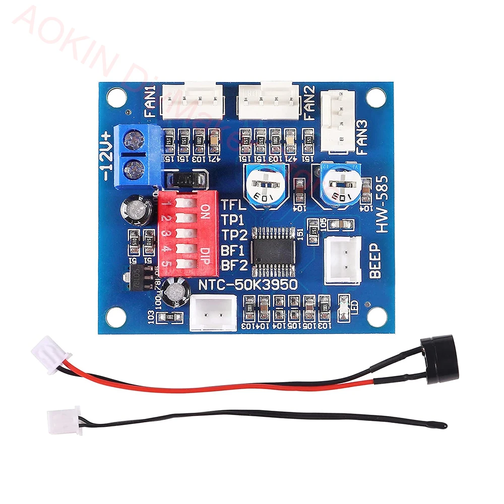 DC12V 4 선 PWM PC 팬 온도 제어 Manumotive 팬 속도 컨트롤러 모듈 CPU 부저가있는 고온 경보|반도체 집적회로| - AliExpress