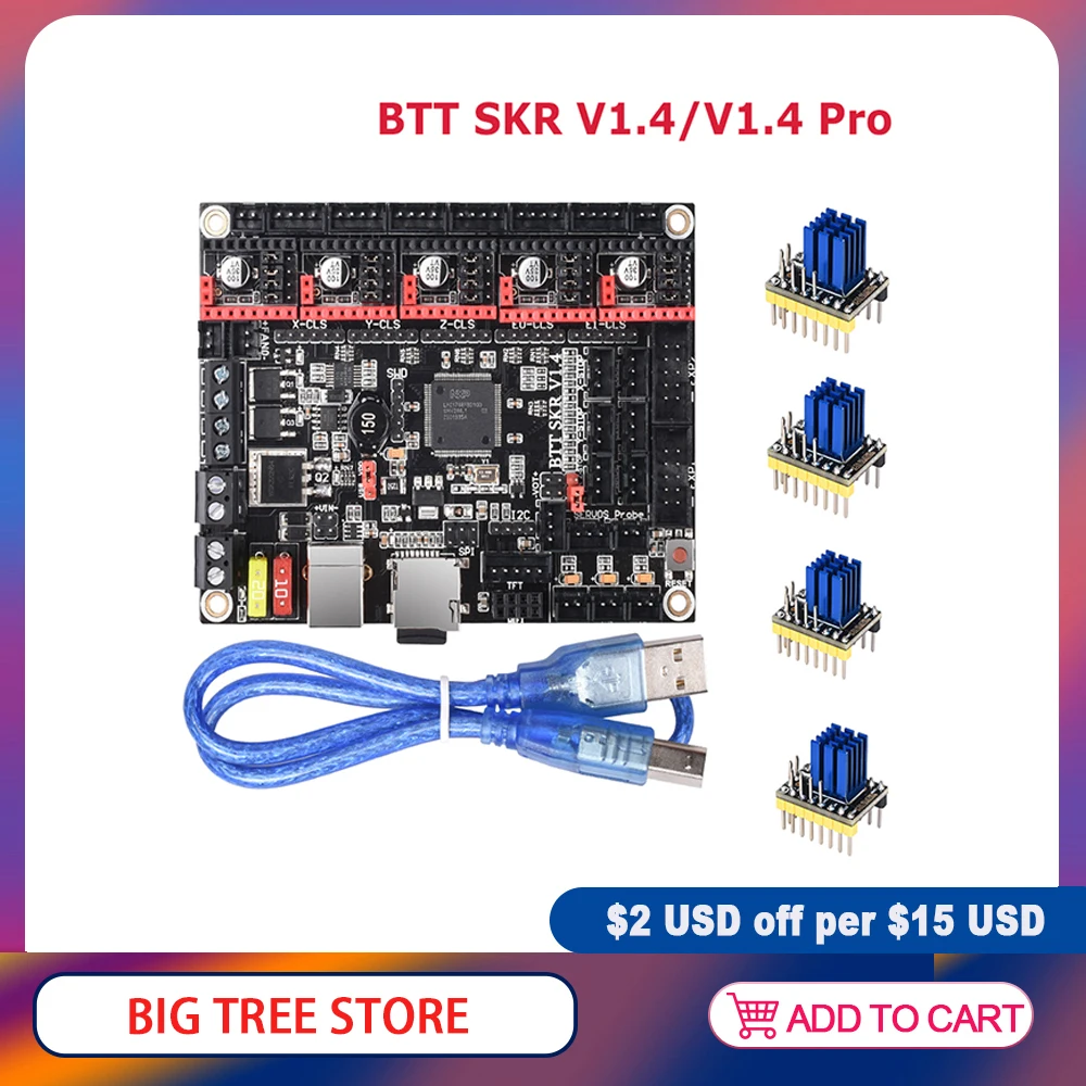 Bigtreetech skr v1.4 skr v1.4 turbo 32bit placa de controle tmc2208 ...