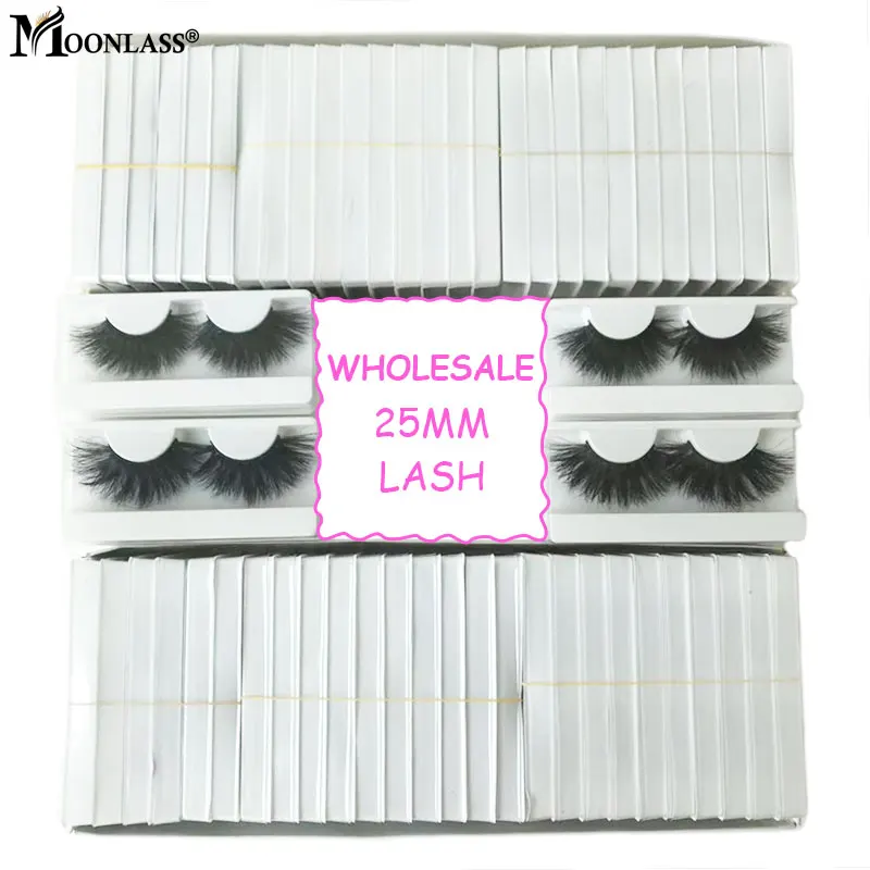 30 pairs Mink Eyelashes Bulk 25mm Dramatic Long 3D Mink Lashes Moonlass ...