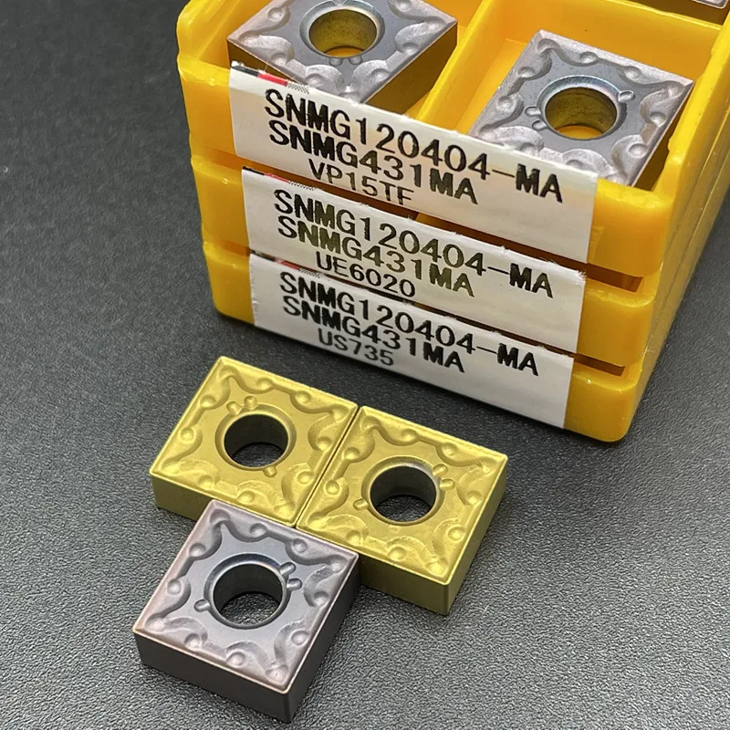 10PCScarbide insert SNMG120404 SNMG120408 MA VP15TF UE6020 US735 Metal cylindrical turning tool ...