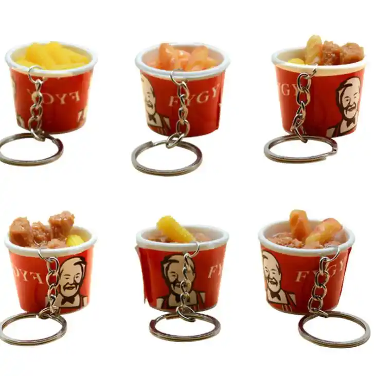 Creative simulation KFC kfc family bucket food keychain car key ...
