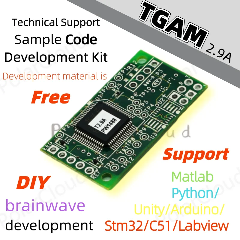 TGAM 2.9/2.9A Module EEG Brainwave Demo Board for Neurosky Mini Sensor Outputting a,β Mindwave ...