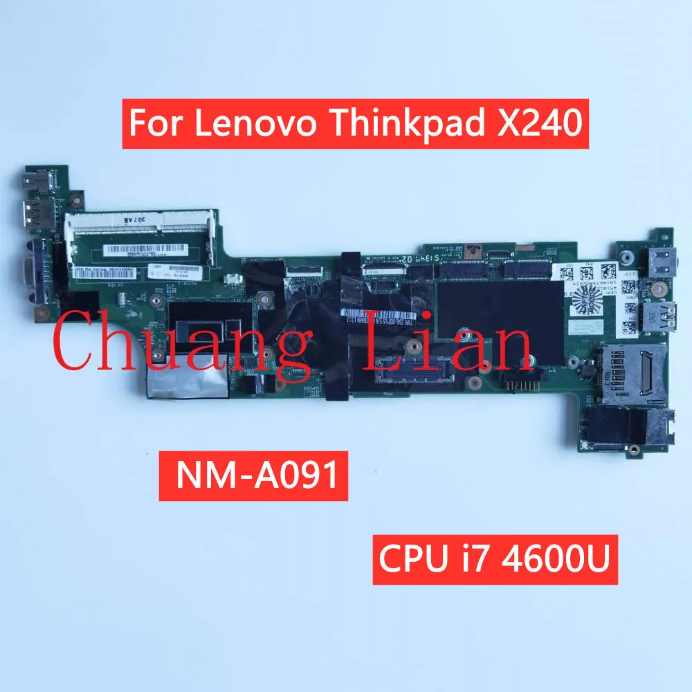 Placa base para portátil Lenovo Thinkpad X240, NM A091 con CPU i7 4600U ...