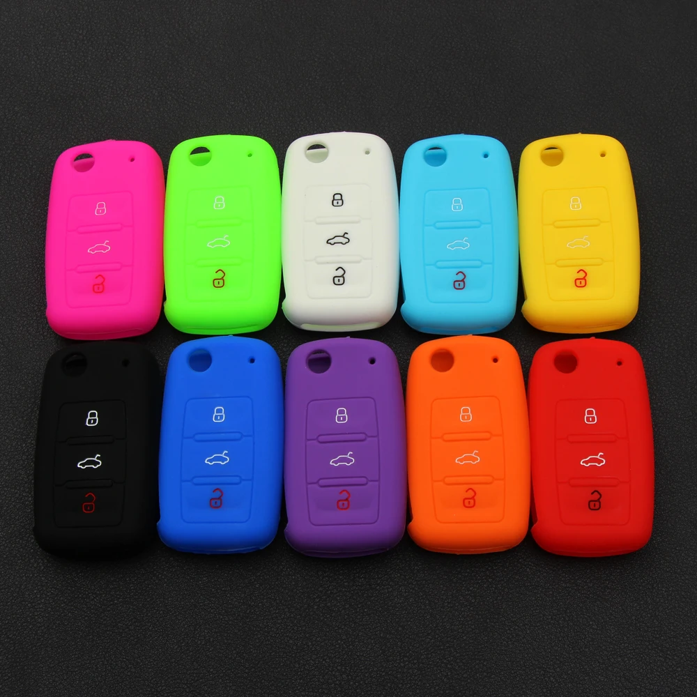 silicone car key cover case for Volkswagen VW polo passat b5 golf4 5 6 ...