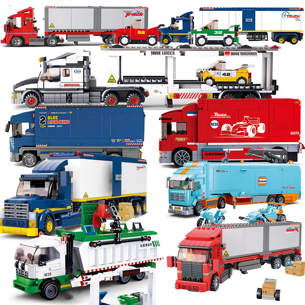 Garbage Truck Construction Set | Construction Block Vehicles - City ...