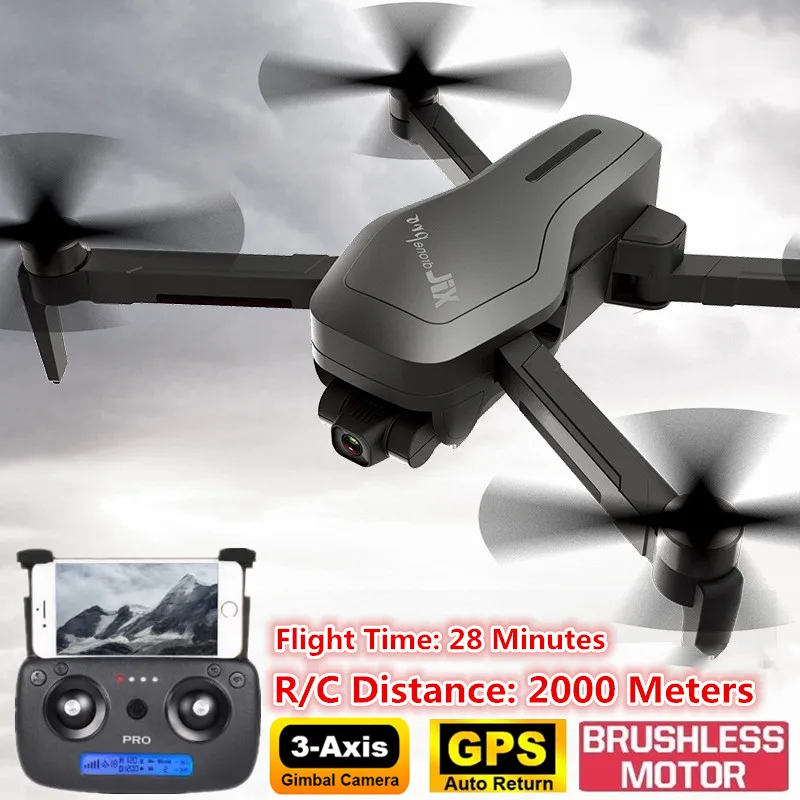 GPS Drone With Camera 4K Three Axis Gimbal Brushless R/C Distance 2000m ...