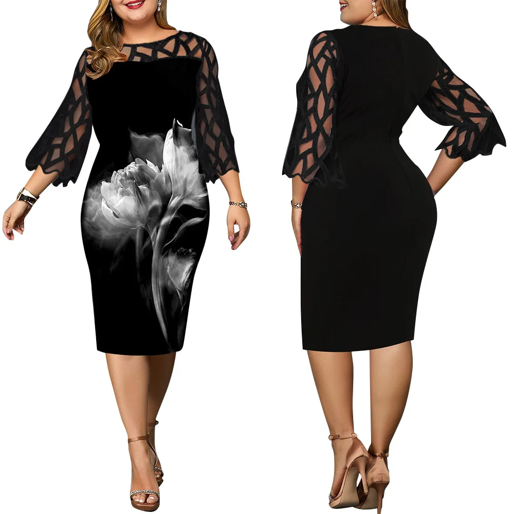 Women’s Dress 4xl 5xl 6xl Plus Size Dress for Ladies Birthday Mesh ...