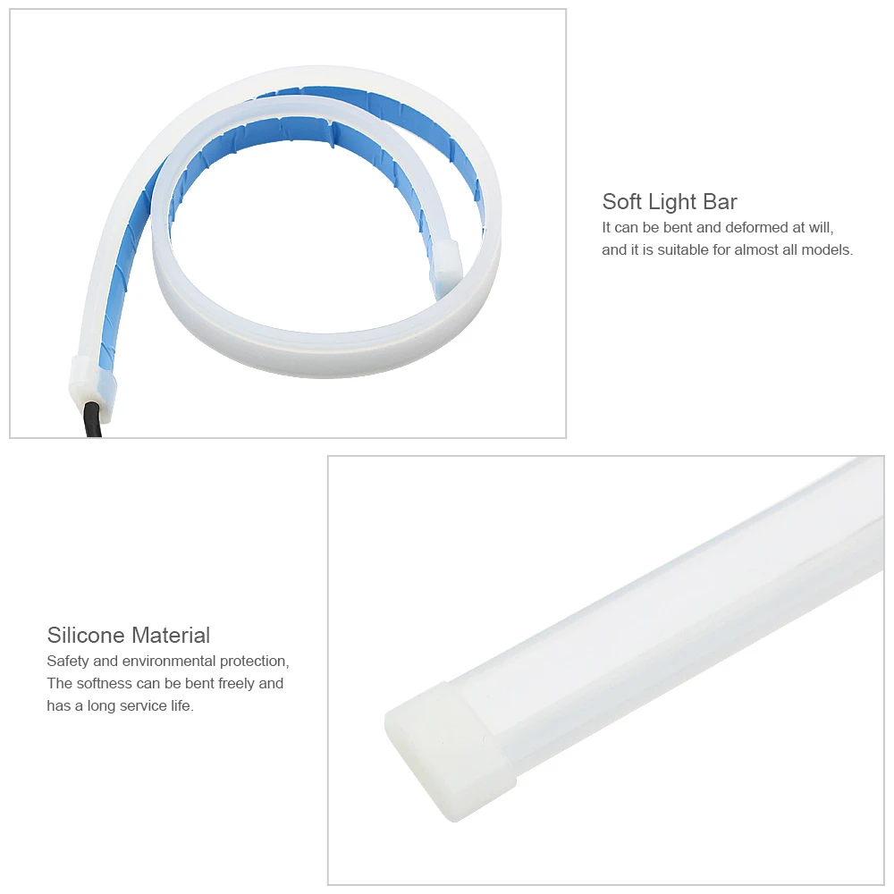 Led DRL car lamp, waterproof lamp, 30 / 45 / 60cm, elastic, rotary ...
