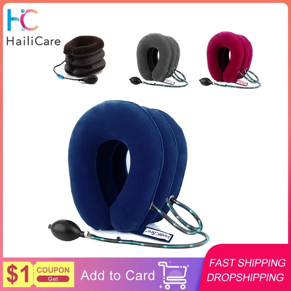 Neck Inflatable Pillow Collar Tractor Air Cervical Traction Device ...