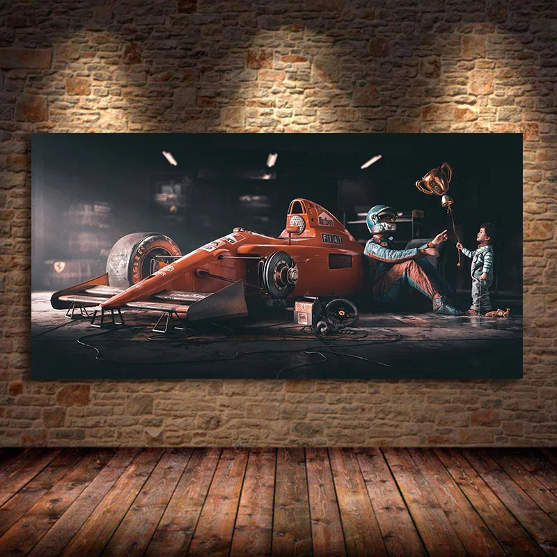 F1-Formula-Legend-Champion-Race-Car-Poster-Wall-Art-Oil-Canvas-Prints ...