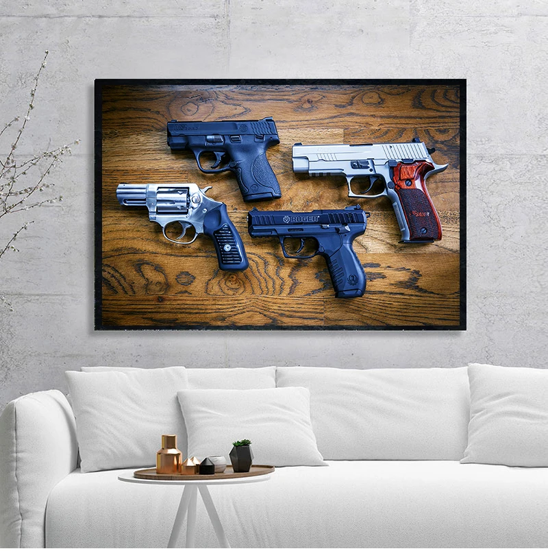Canvas Weapon Gun Pistol | Canvas Wall Art Posters | Pistol Wall ...