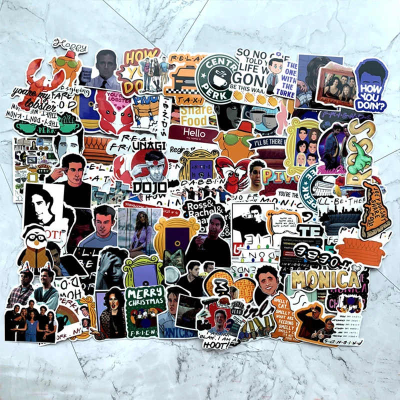 100pcs-Friends-tv-show-funny-Creative-badges-DIY-decorative-stickers ...