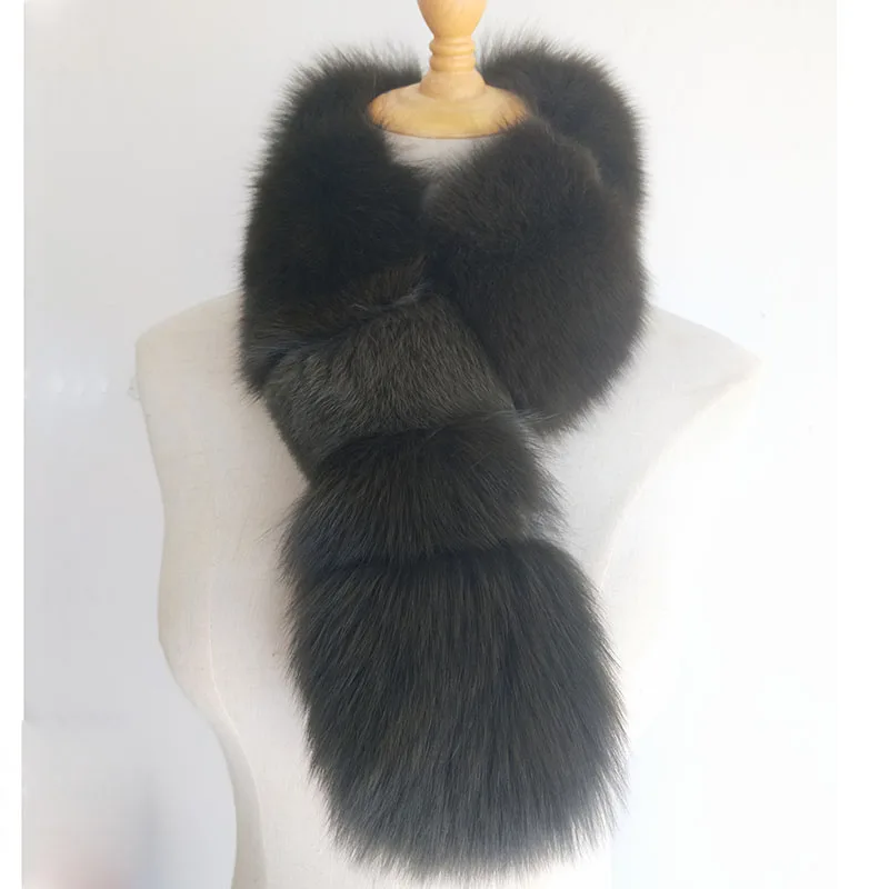 Female Genuine Fox Fur Scarf Fashion Winter Warm Real Fox Fur Scarves ...