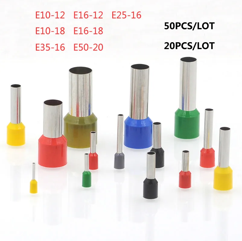 50-20Pcs-tubo-Insutated-terminale-a-crimpare-connettori-filo-elettrico ...