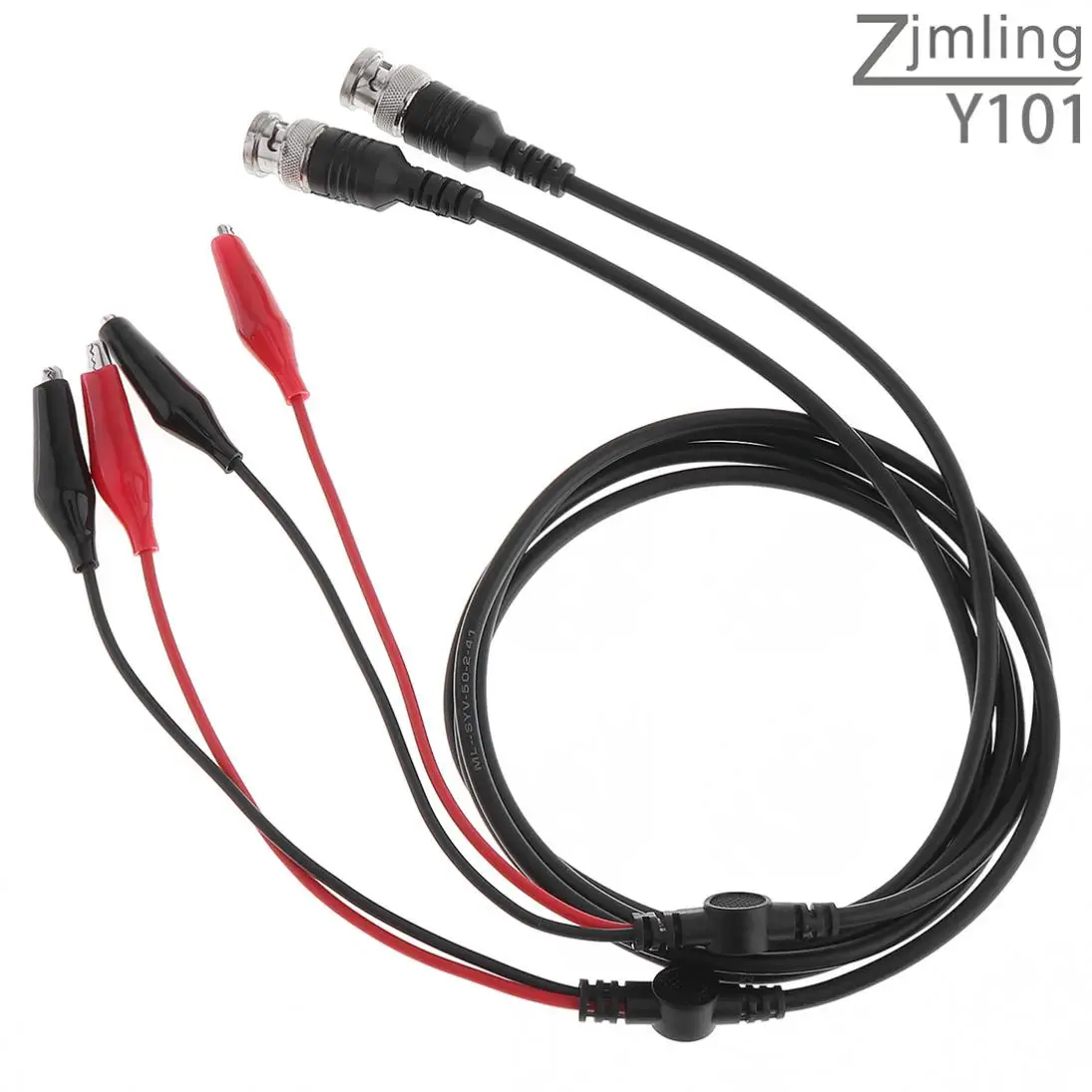 2pcs Bnc Q9 Male Plug To 35mm Dual Alligator Clip Oscilloscope Test ...