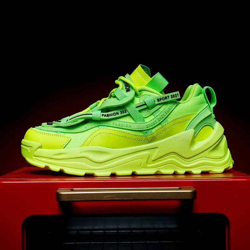 Fluorescent Green Sneakers | Mens Green Running Shoes | New Fashion ...