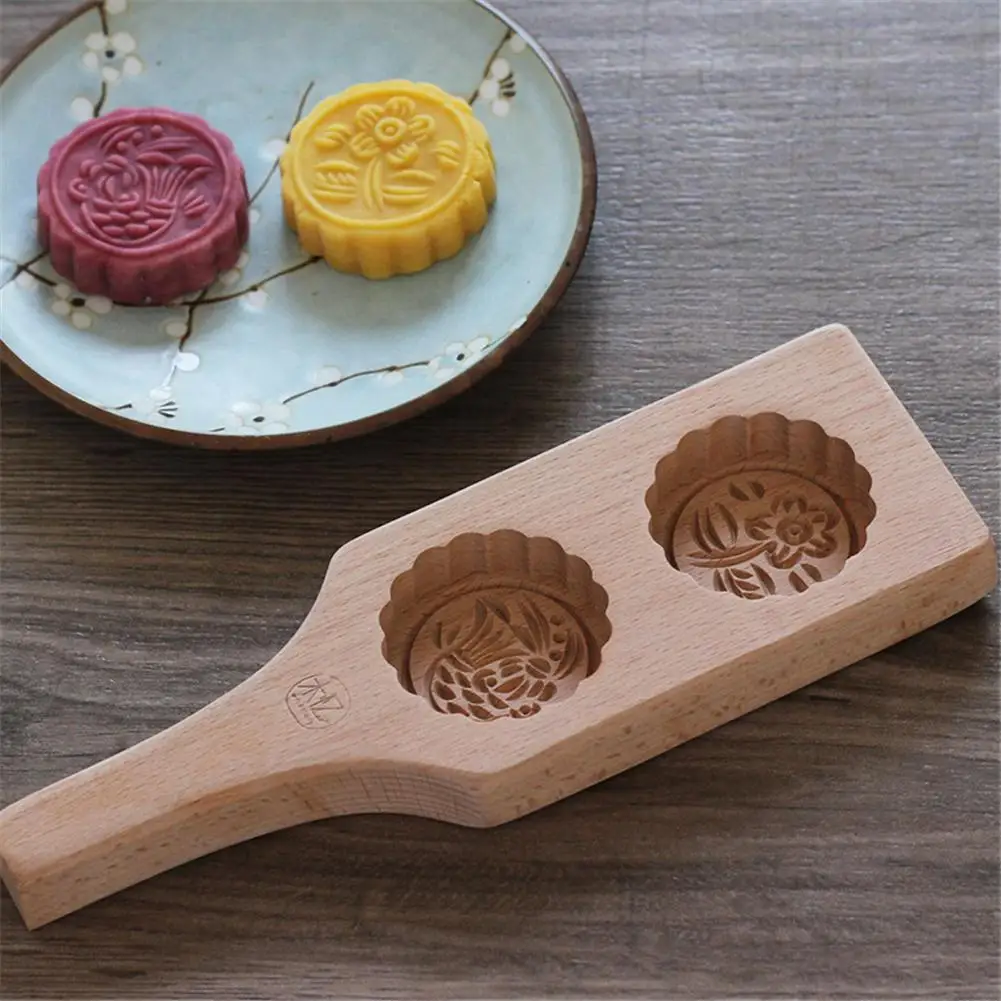 Moon cake mould Cookies Mold Mooncake decoration mould Wood carving ...