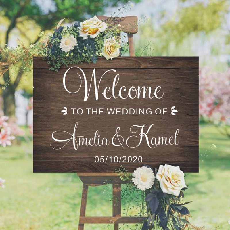 Vinyl-Decals-For-Wedding-Welcome-Sign-Simple-Pattern-Stickers-Wedding ...