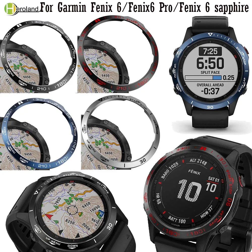 Steel-Case-For-Garmin-Fenix-6-6-Pro-Fenix-6-sapphire-Watch-Bezel-Ring ...