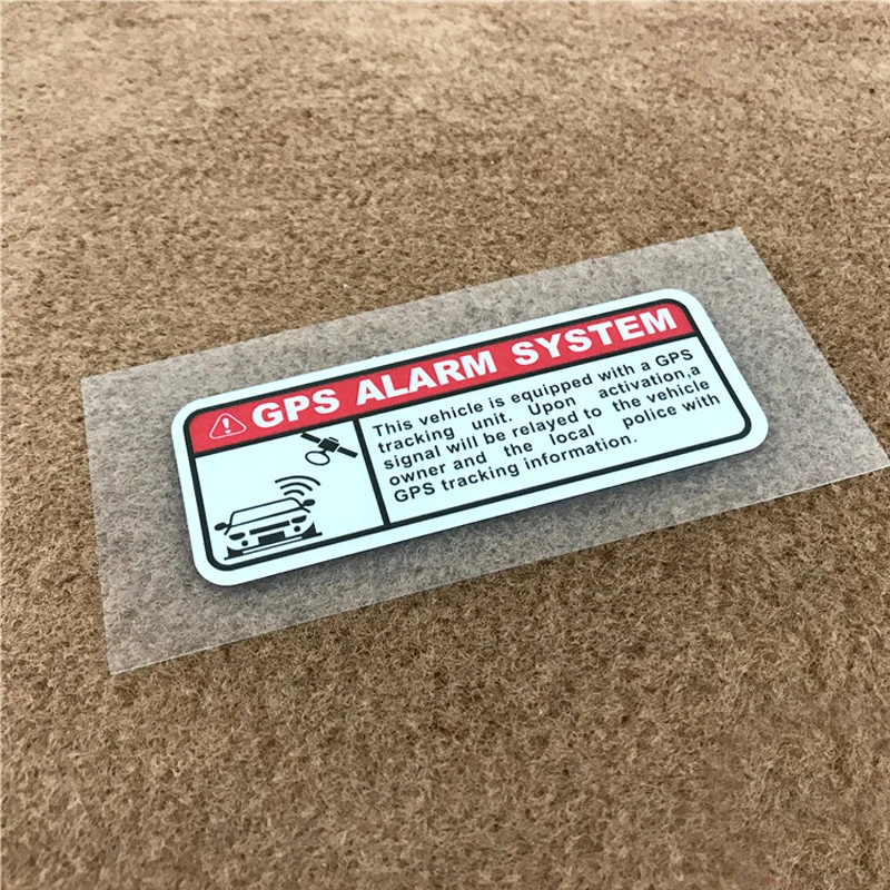 2pcs /set Car Decals Warning Letters Gps Alarm Security Motorcycle ...