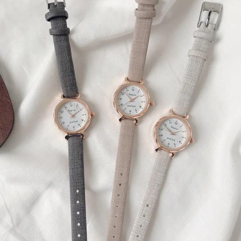 Simple Number Scale Small Watches Women Vogue Vintage Leather Ladies ...