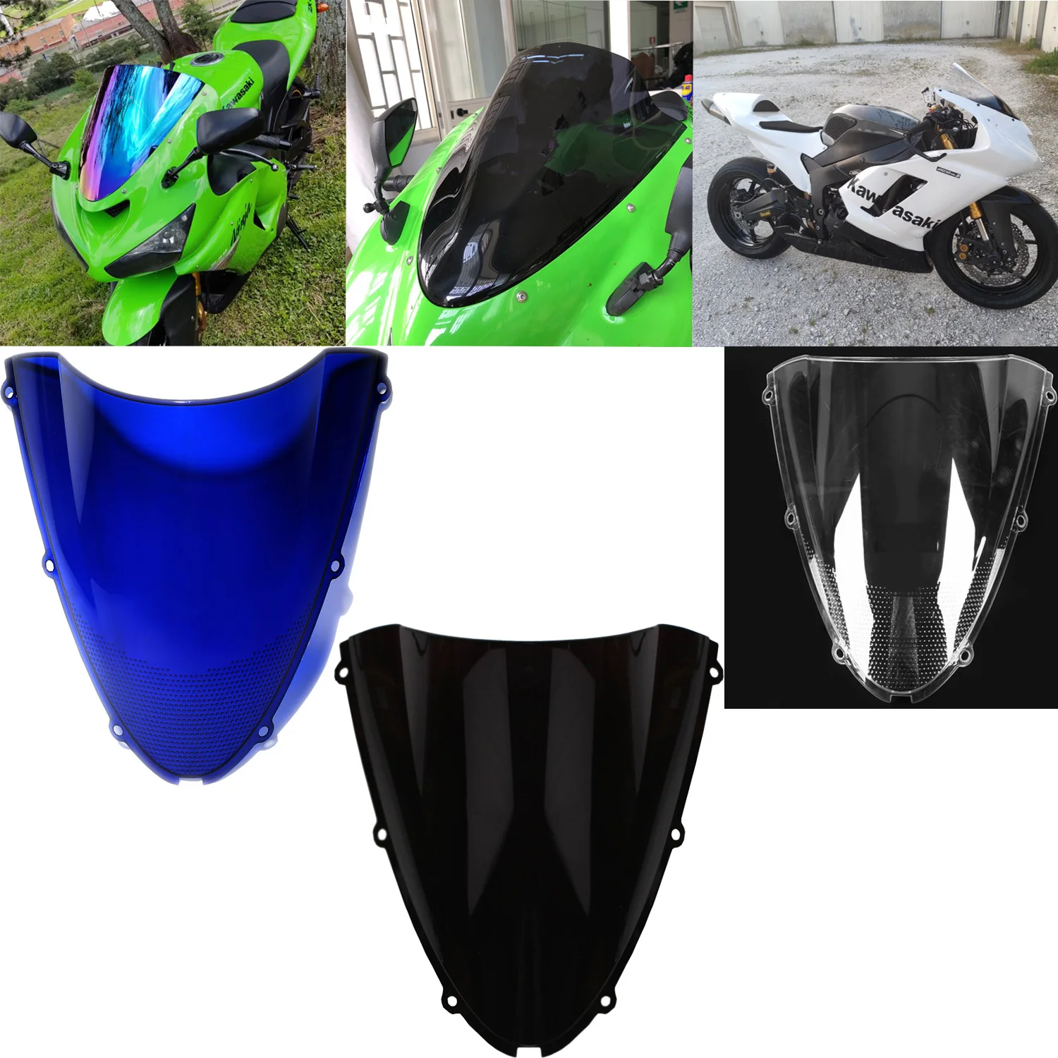 Motorcycle-Windshield-Windscreen-For-Kawasaki-Ninja-ZX6R-2005-2008 ...