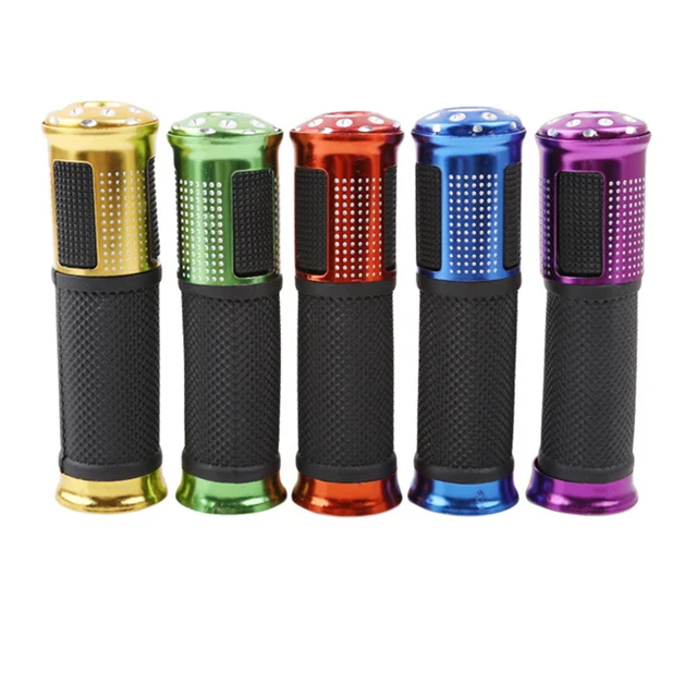 Universal 22MM Rubber Porous Carved Motorcycle Handle Grips For Bike ...