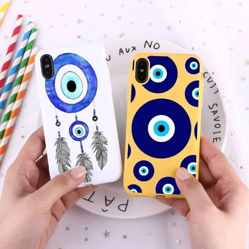 Evil Eye Illustrations Phone Case Candy Color Phone Case for iPhone 11 ...