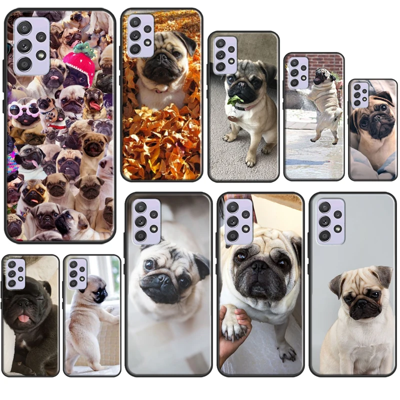 Cute Pug Dog Phone Case For Samsung A51 A71 A52 A32 A12 A22 A42 A72 A11 ...