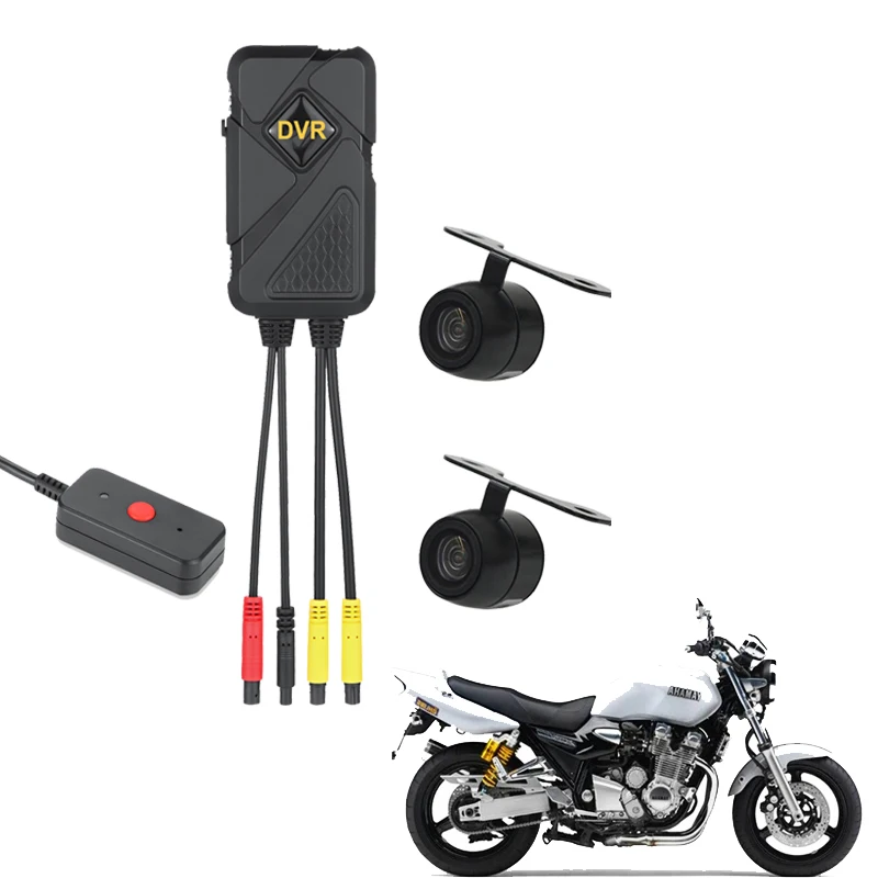 Motorcycle Dash Camera 1080P+720P Front and Rear View 2 Channel Black ...