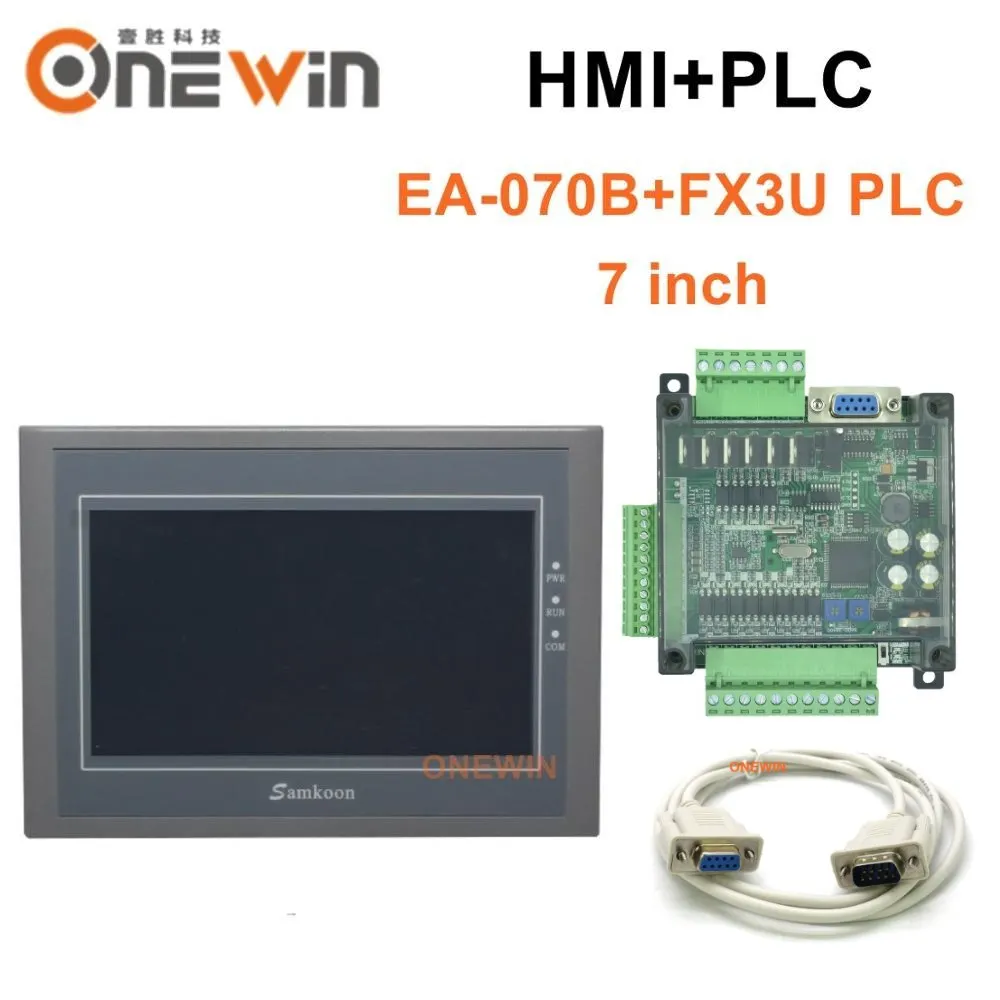 samkoon EA-070B HMI touch screen 7 inch and FX3U series PLC industrial ...