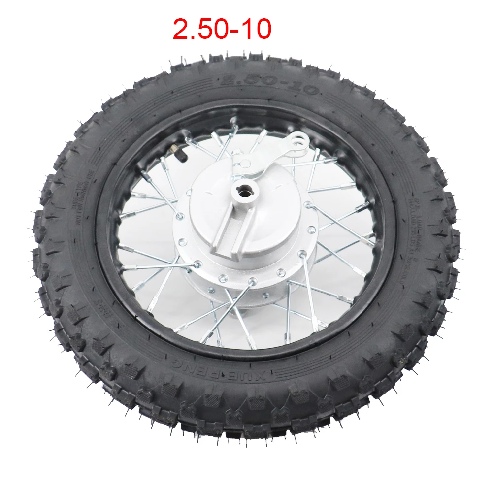 2.50-10 Front Rear 10 Inch Steel Wheel 28 Spoke Rims Drum Brake Hub For ...