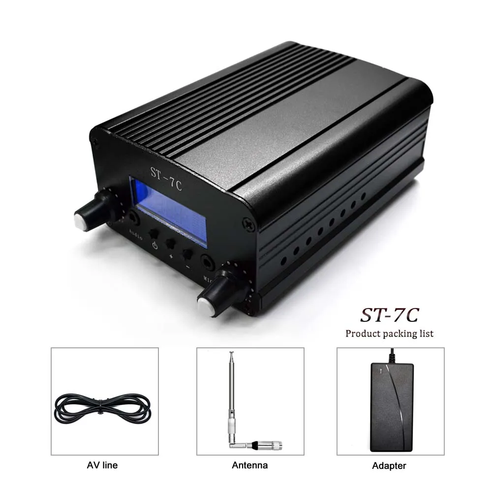 Conjunto de transmissor de fm, cabo estéreo, com fonte de alimentação ...