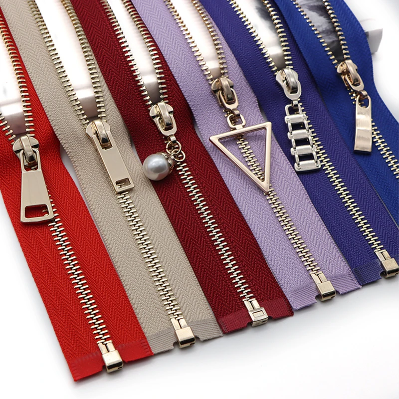 NEW-Style-Metal-Zipper-Open-End-80CM-Gold-Teeth-Long-Zip-Closure-For ...