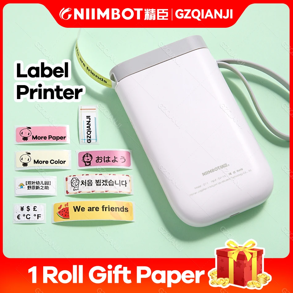 D11 Wireless Label Printer Niimbot Portable Pocket Label Maker Price Tag Planner Sticker Thermal ...