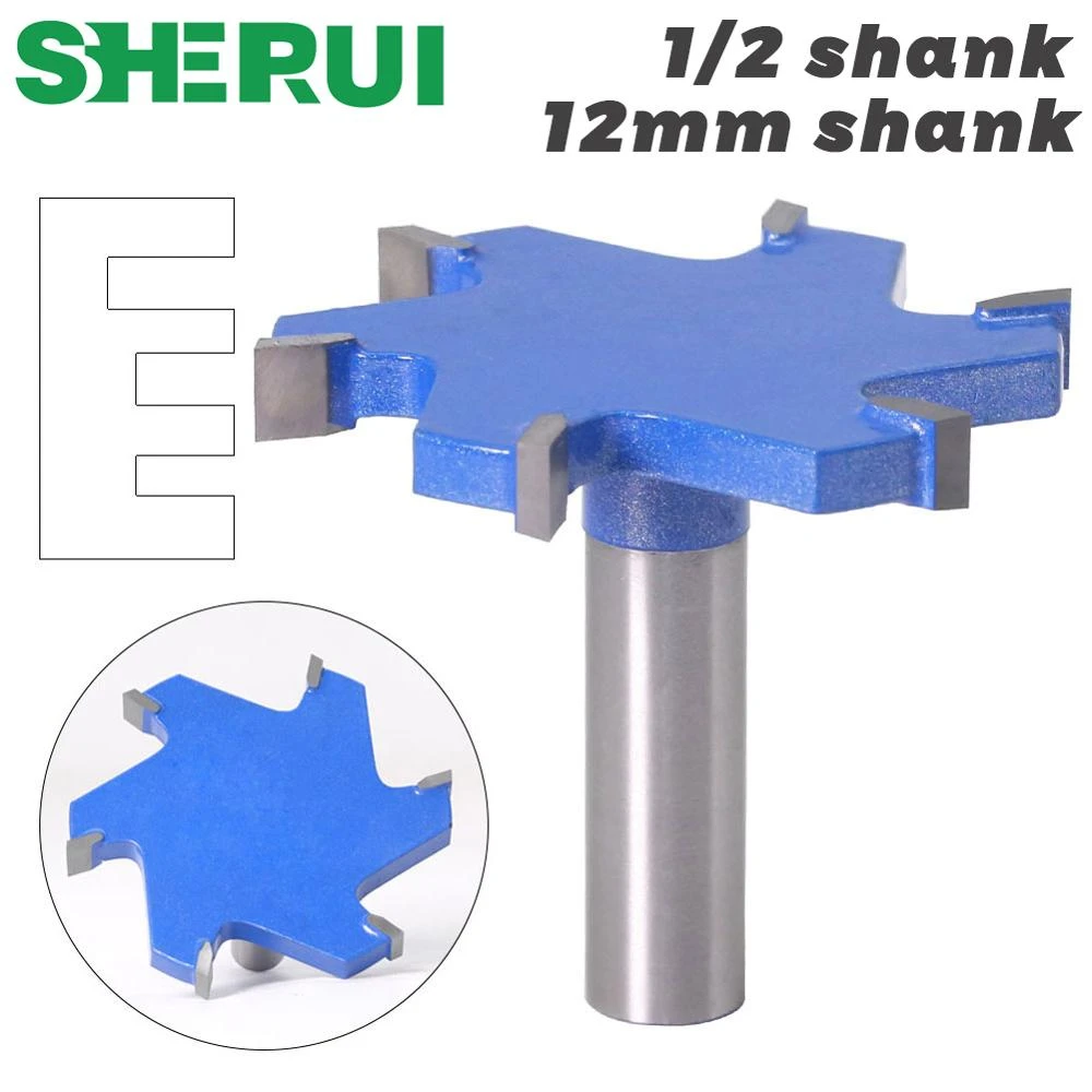Sherui 1pc 1/2" Shank 12mm Shank 6 Edge T Type Slotting Cutter ...
