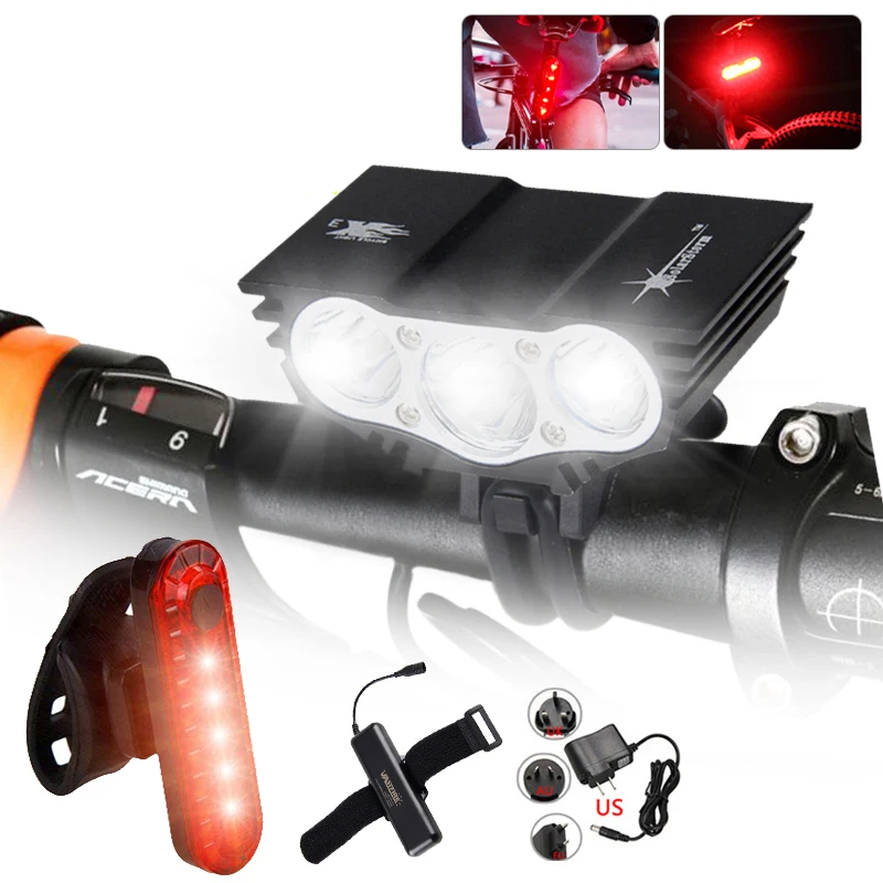 Bright 6000 Lumen 3x T6 LED Head Front Bicycle Bike HeadLight Lamp ...