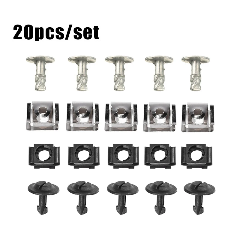20pcs Undertray Engine Under Cover Fixing Clips Shield Trim Panel Screw ...