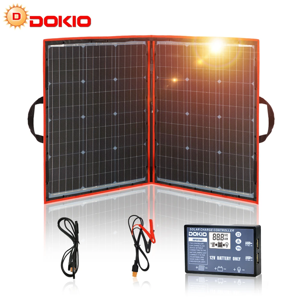 Dokio 100w(50wx2pcs) Flexible Foldble Mono Solar Panel For Travel ...