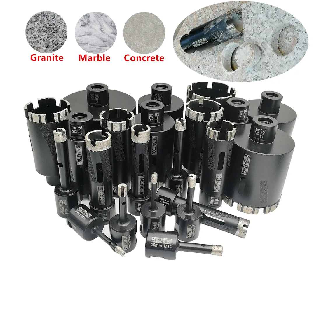 1pc Laser Welded Dry Diamond Drilling Core Hole Saw Cutter For Hard ...