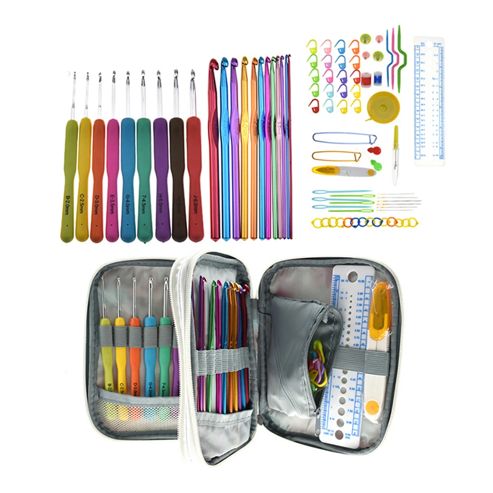 1 Set Portable Crochet Hook Yarn Knitting Craft Case Needles Sewing ...