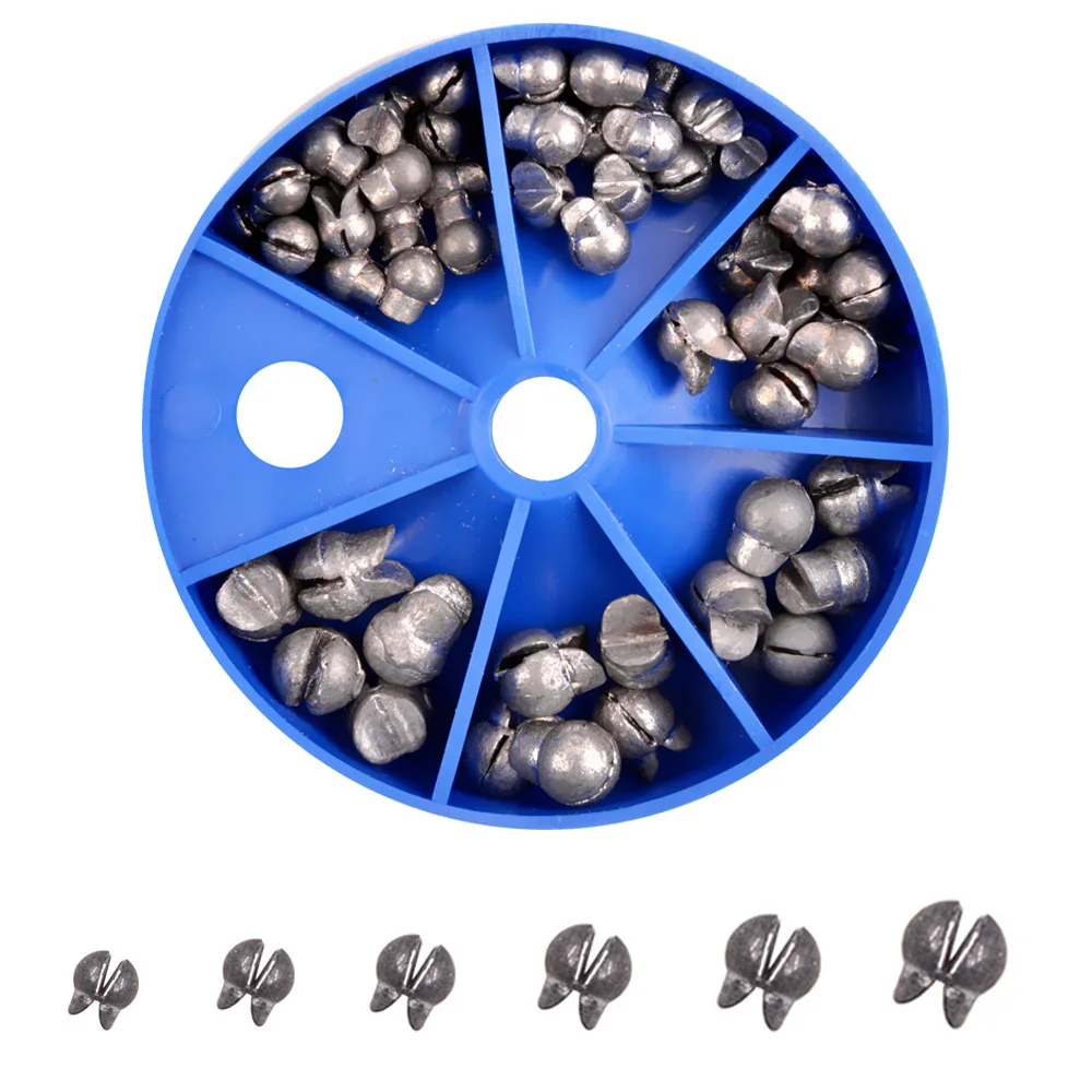60Pcs Split shot fishing weights Set removable Casting Sinkers Round ...