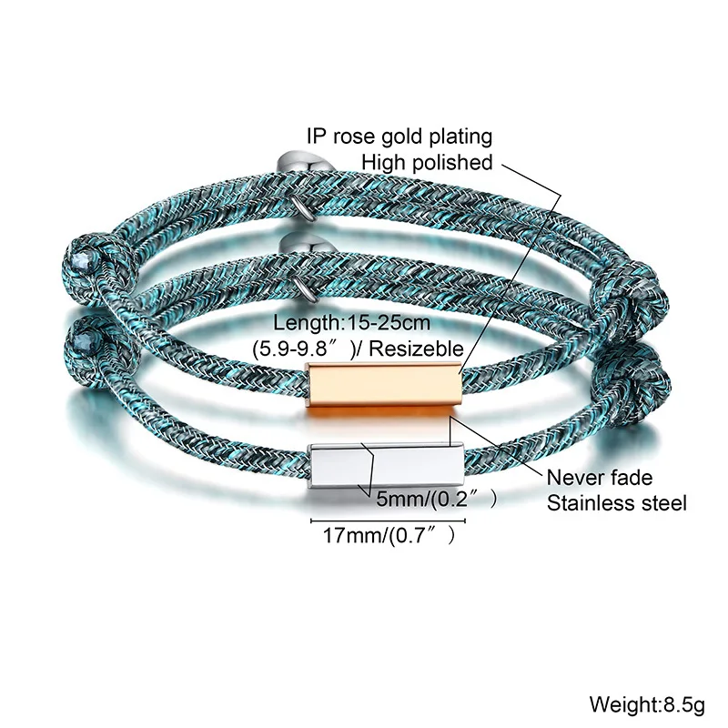 Bracelet Couple Aimanté Personnalisé - Bracelet-Couple.fr